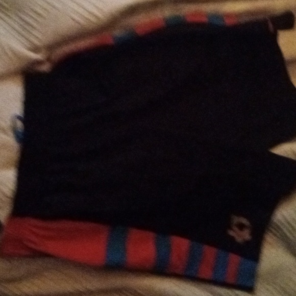Nike ACG | Swim | Nike Beach Trunks Black Wred Blue Side Stripes | Poshmark